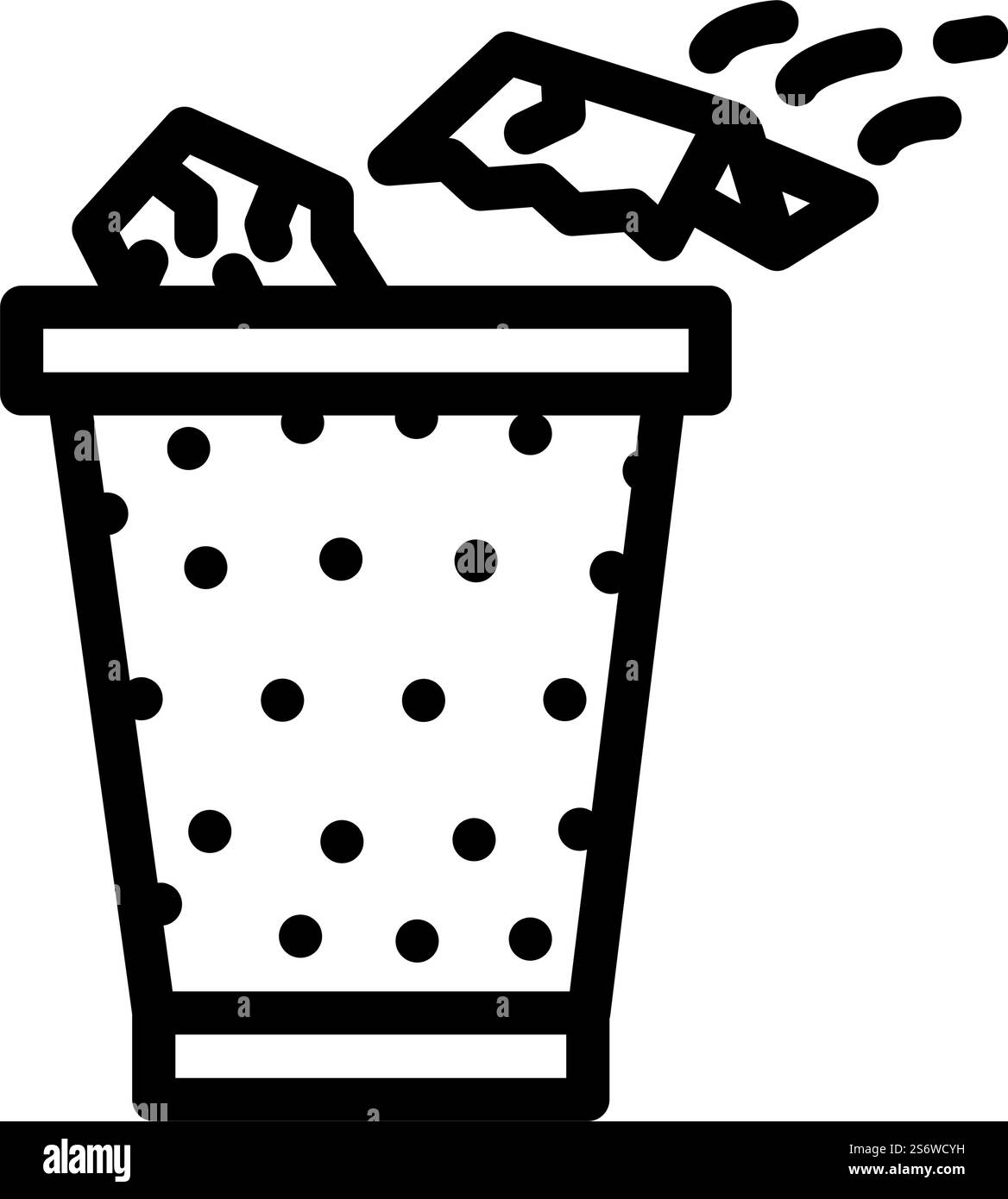 basket for paper waste line icon vector. basket for paper waste sign ...