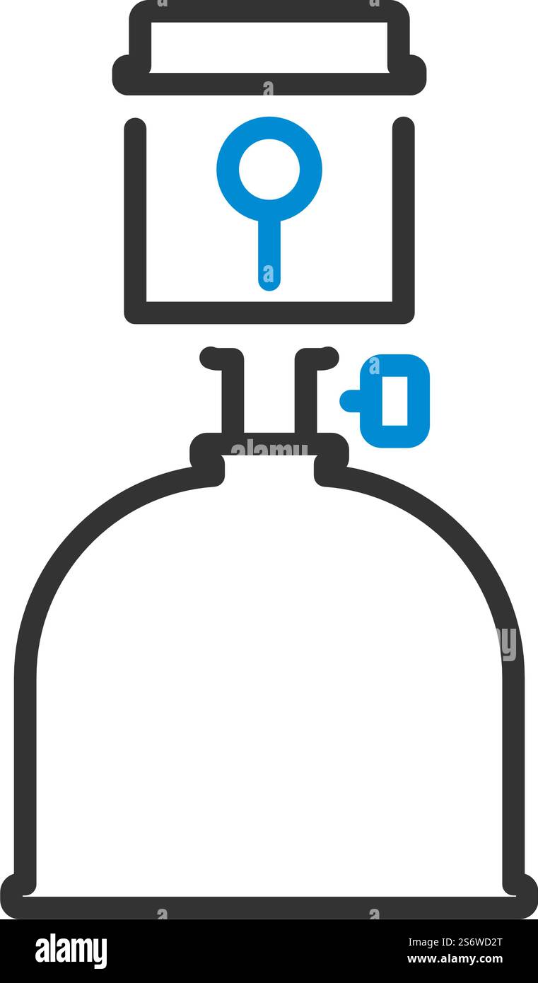 Icon Of Camping Gas Burner Lamp. Editable Bold Outline With Color Fill ...
