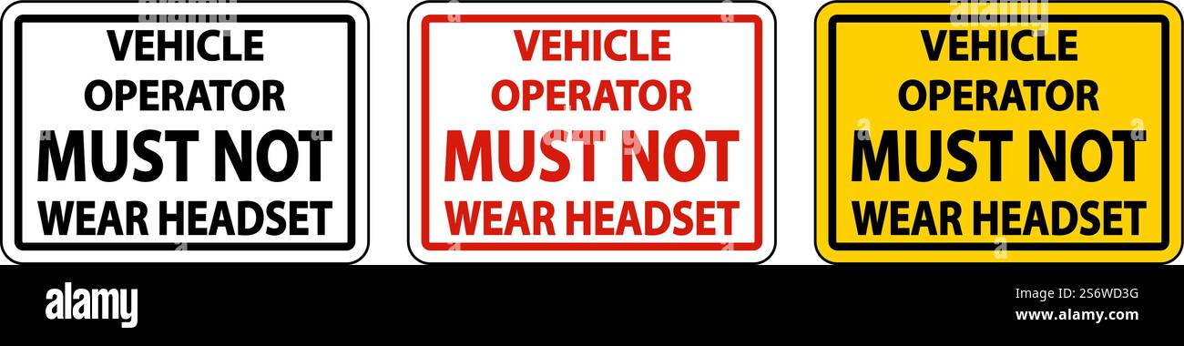 Must Not Wear Headset Label Sign On White Background Stock Vector Image ...
