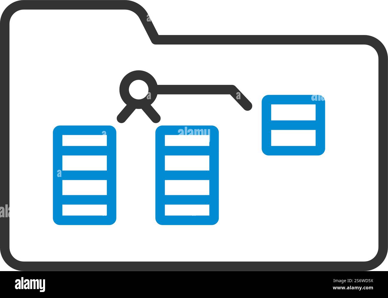 Folder Network Icon. Editable Bold Outline With Color Fill Design. Vector Illustration Stock ...