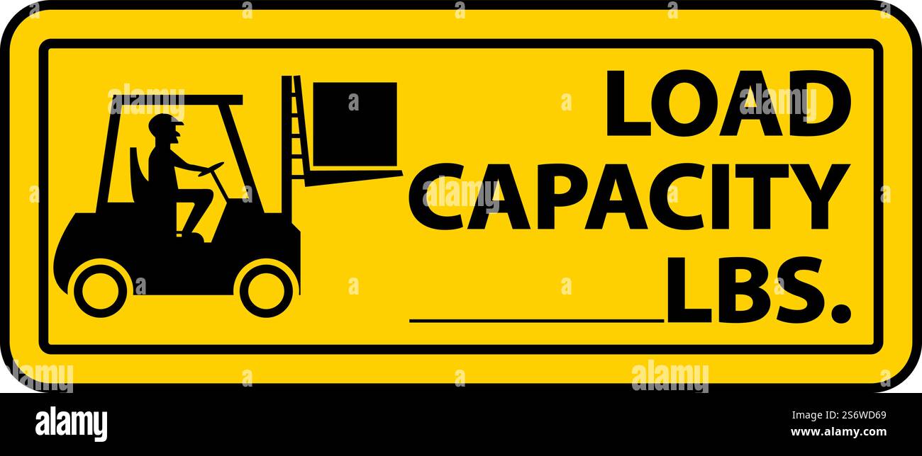 Forklift Load Capacity Label Sign On White Background Stock Vector ...