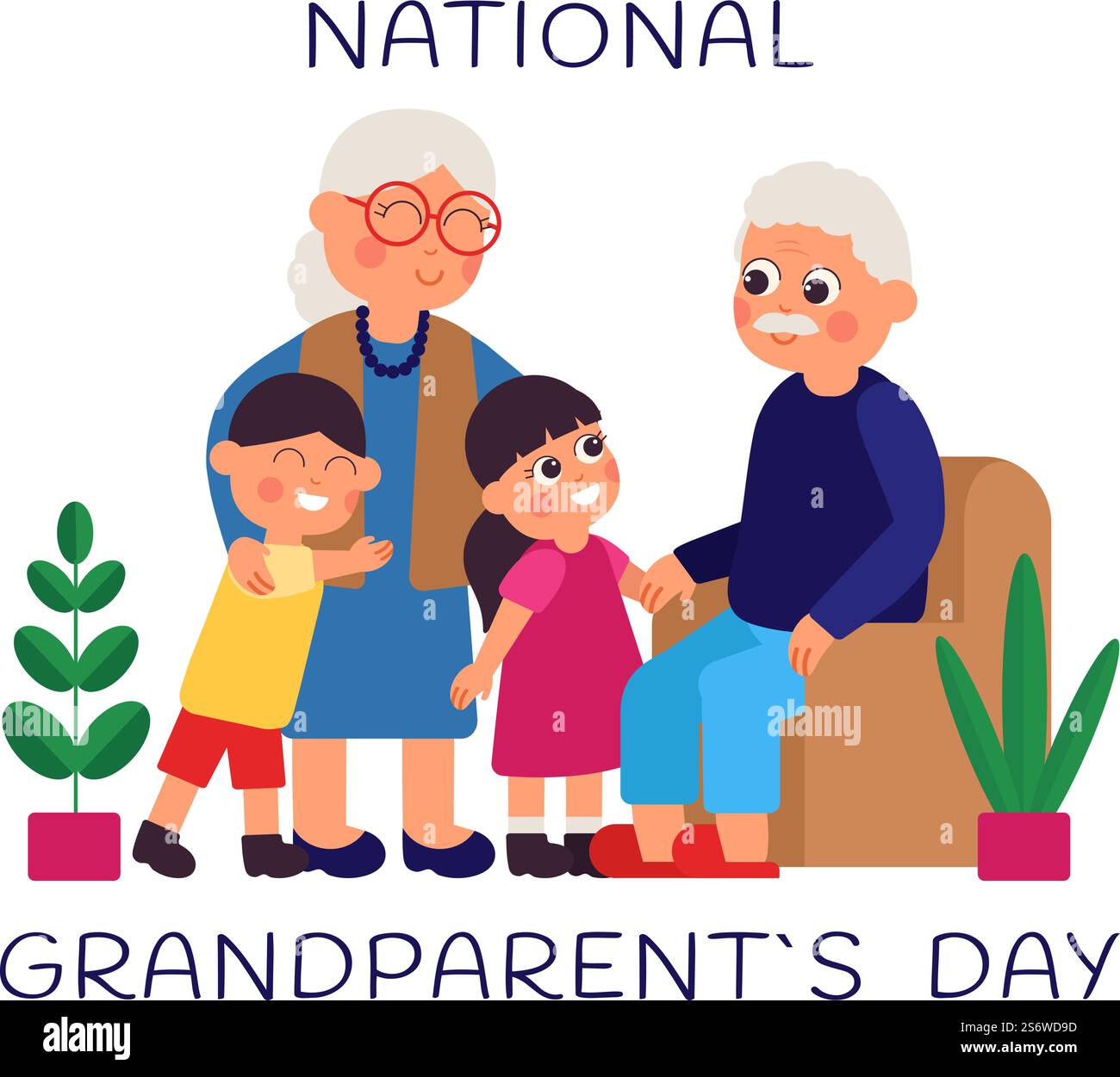 Grandparents day. National grandparent festive, grandchildren ...