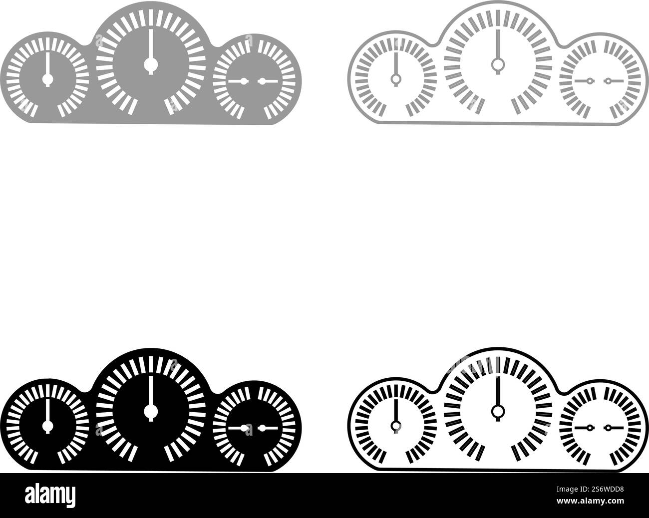 Dashboard car panel speed display with gauge set icon grey black color ...