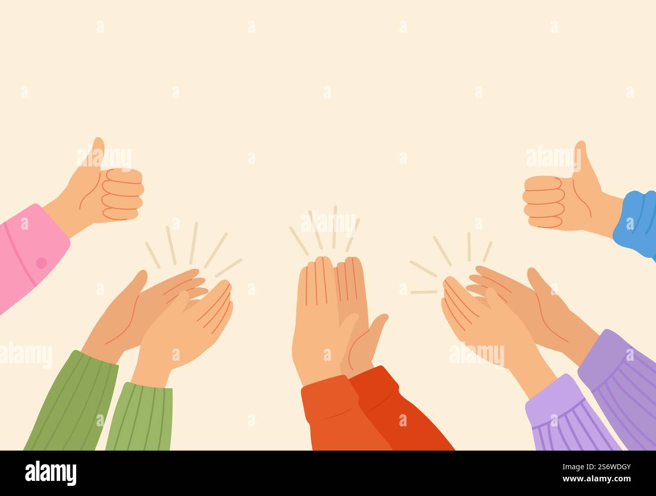 Hands clap. People clapping, celebration succesful deal. Cheers team ...