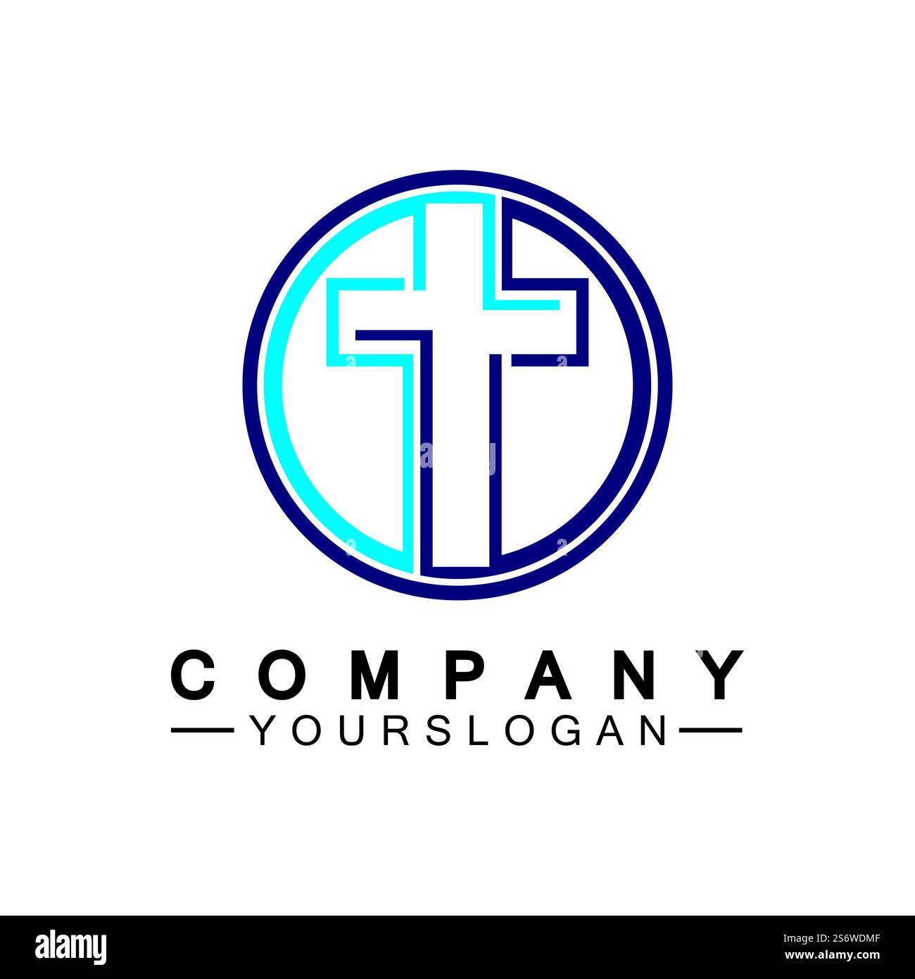 Church logo.Illustration of modern, clean church cross sign for a ...