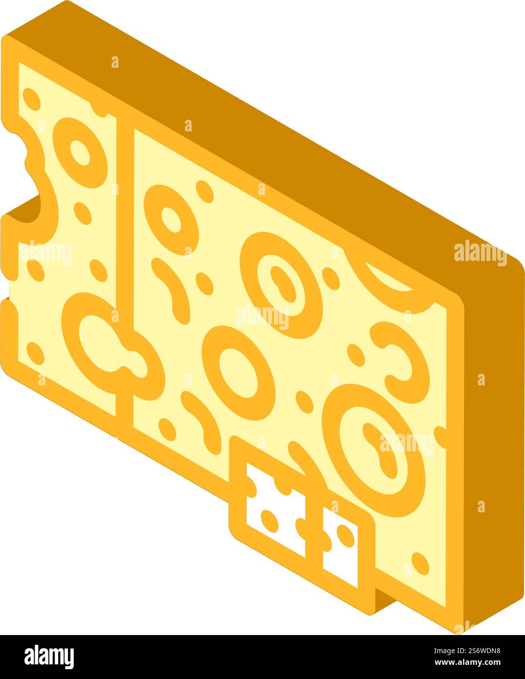 swiss cheese isometric icon vector. swiss cheese sign. isolated symbol ...