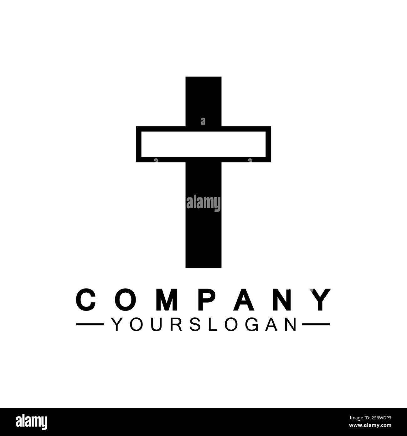 Church logo.Illustration of modern, clean church cross sign for a ...
