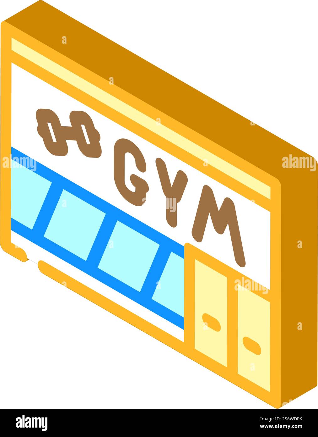 gym building isometric icon vector. gym building sign. isolated symbol ...