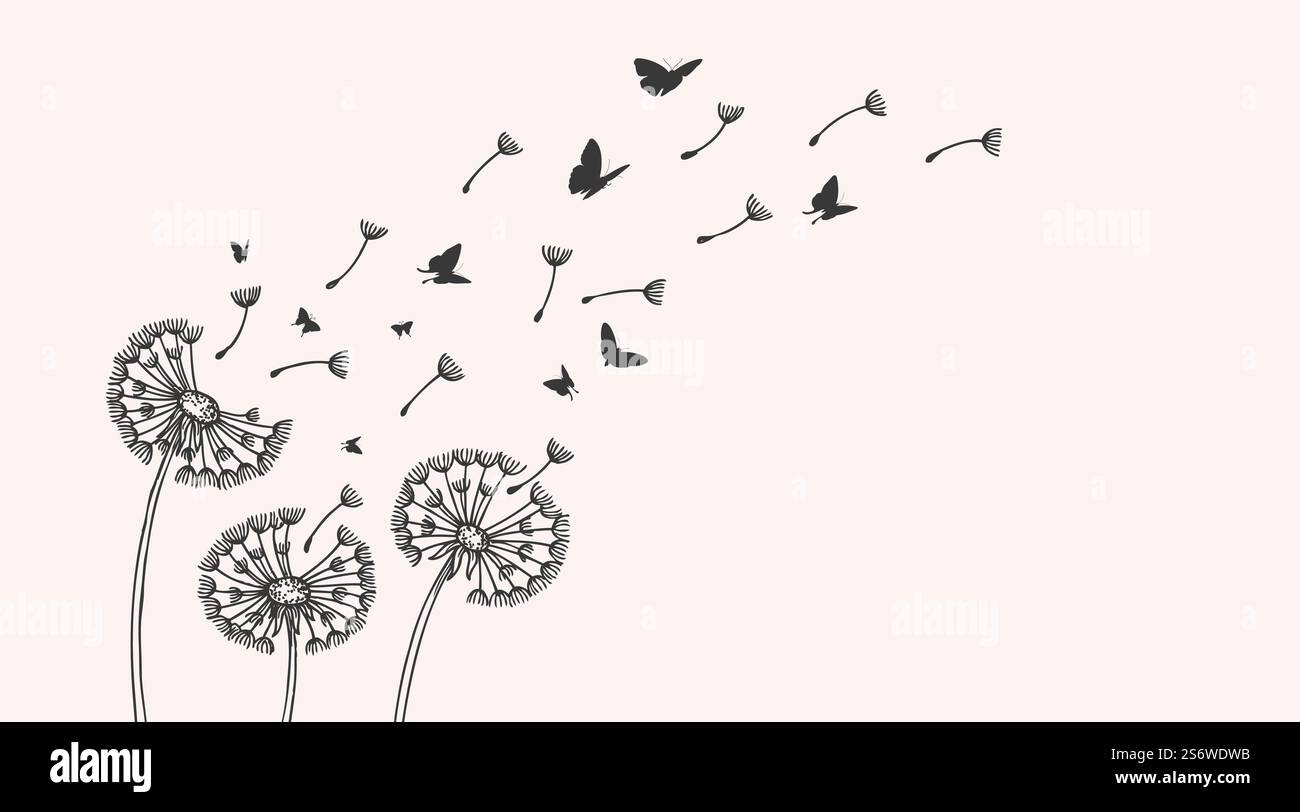 Dandelion Silhouette Birds