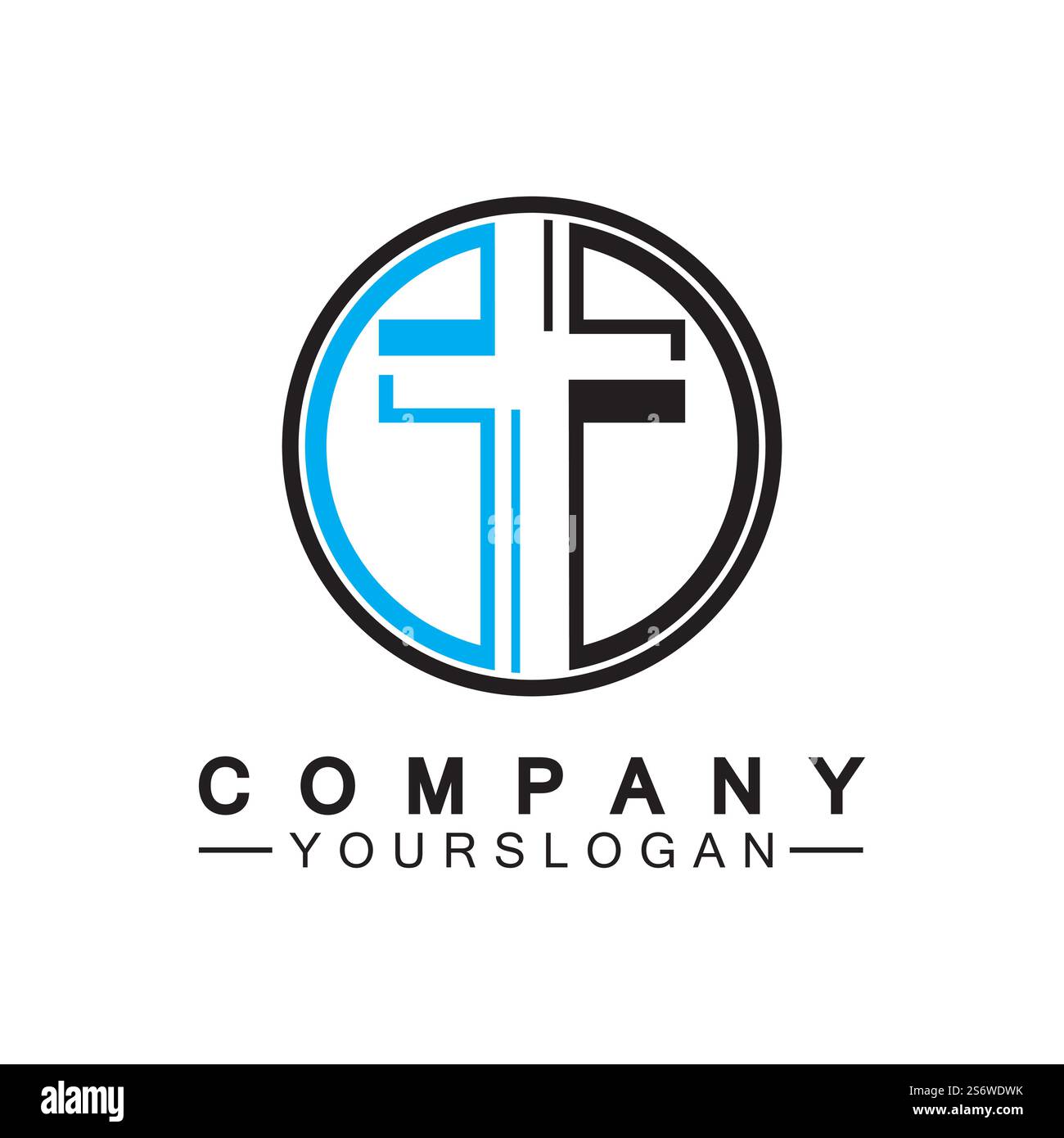 Church logo.Illustration of modern, clean church cross sign for a ...
