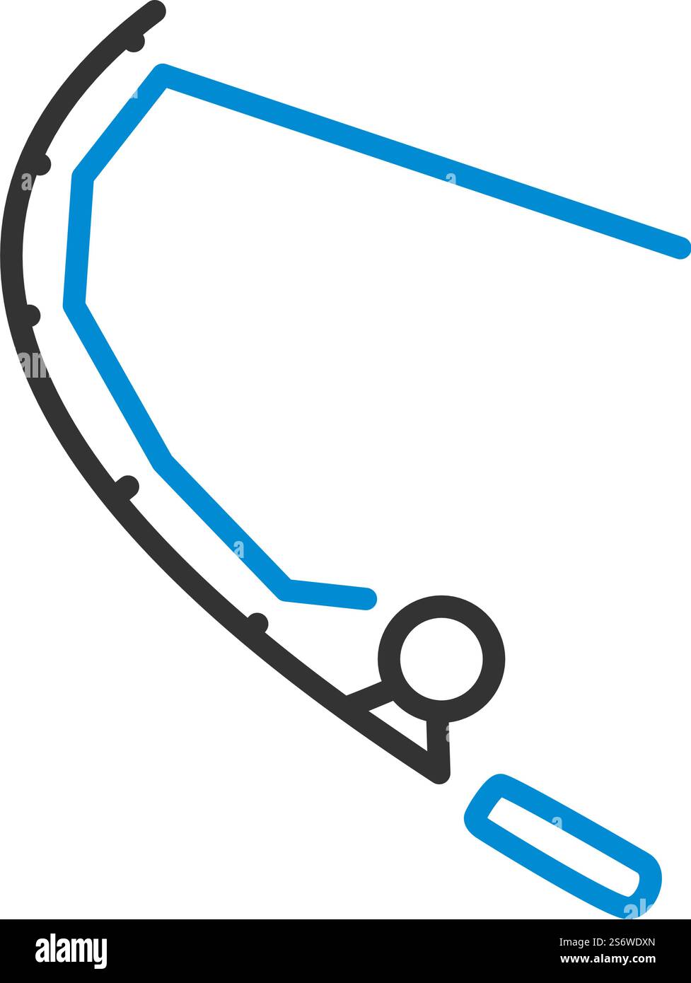 Icon Of Curved Fishing Tackle. Editable Bold Outline With Color Fill ...