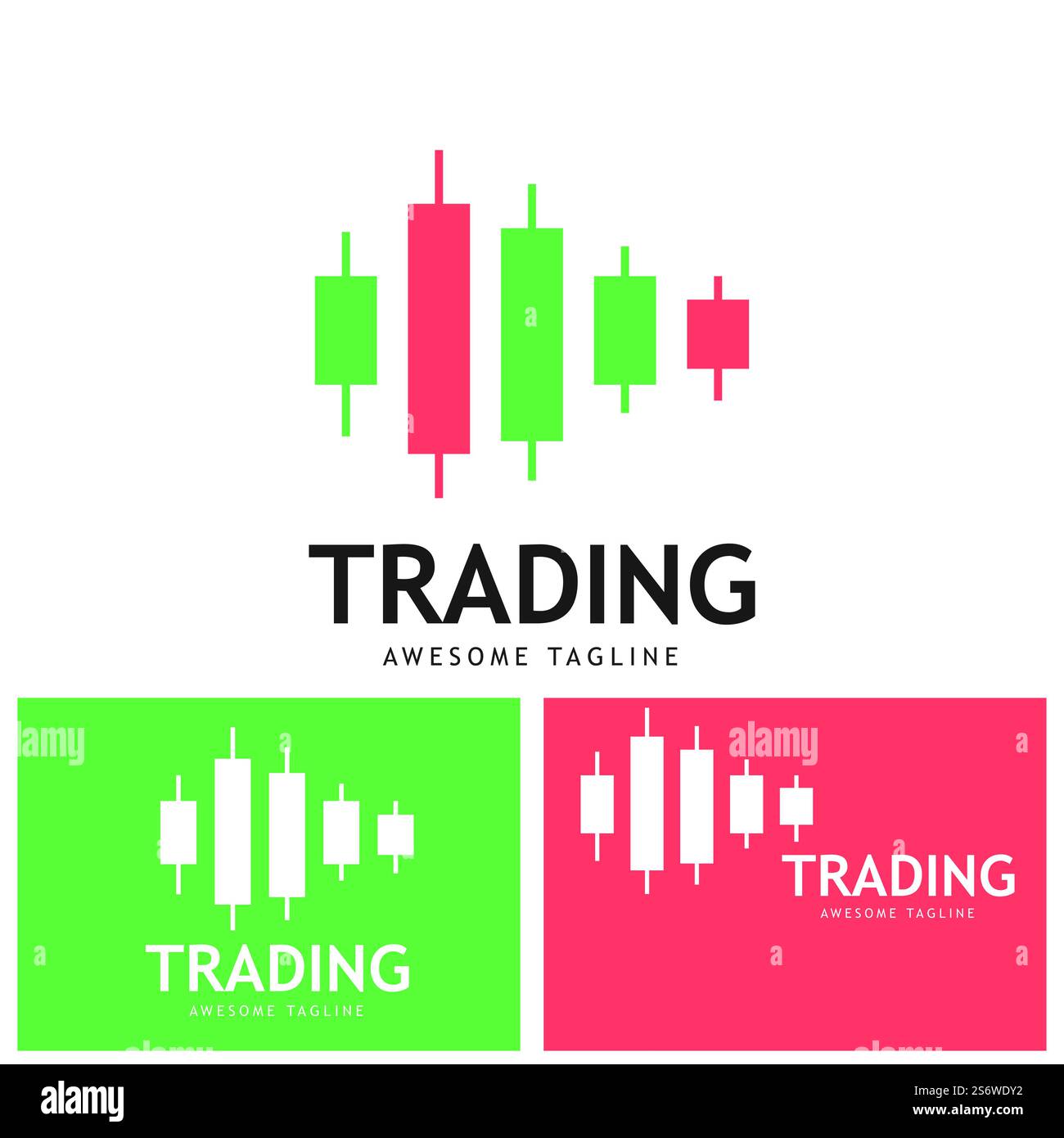 Vector logo with candlestick trading chart analyzing in forex Stock ...