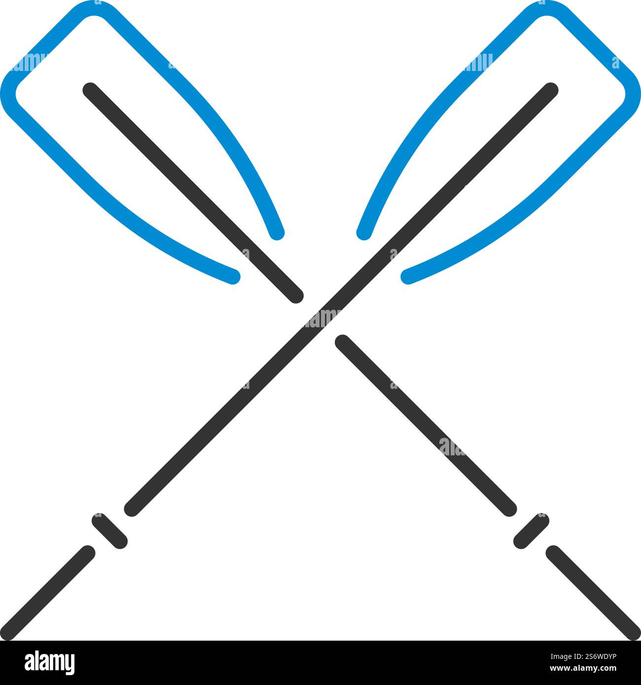 Icon Of Boat Oars. Editable Bold Outline With Color Fill Design. Vector ...