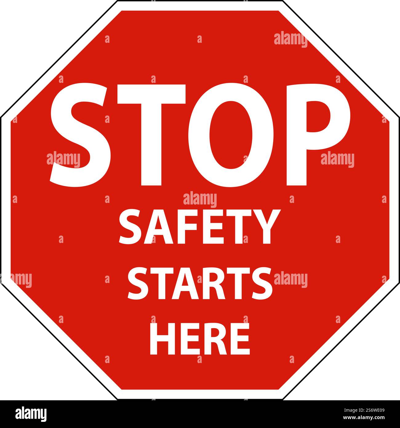 Stop Safety Starts Here Signs On White Background Stock Vector Image ...