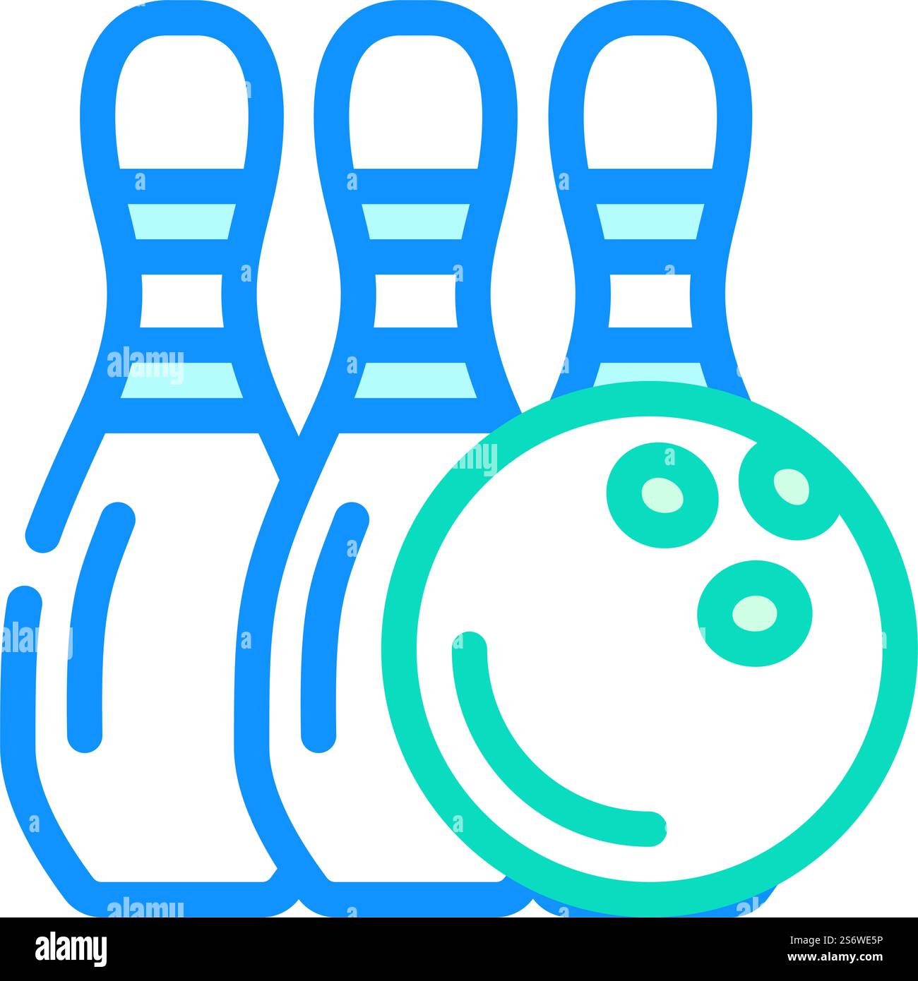 bowling game color icon vector. bowling game sign. isolated symbol ...