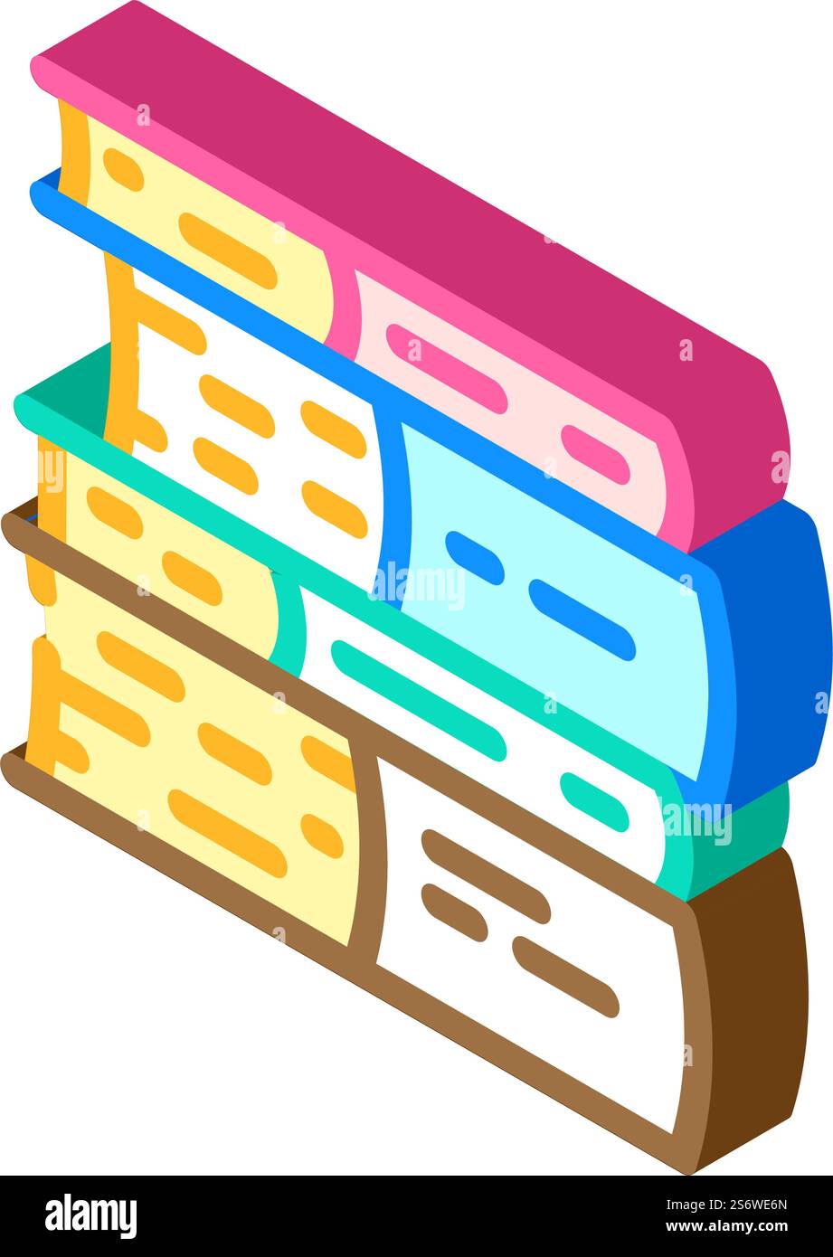 pile books isometric icon vector. pile books sign. isolated symbol ...