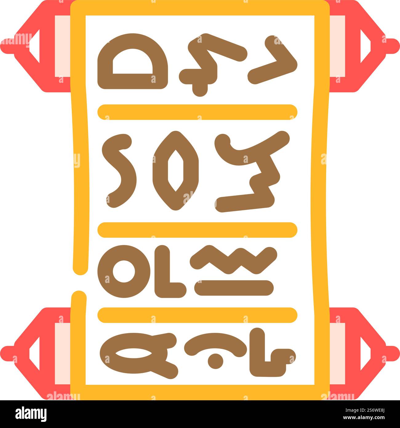 papyrus paper list color icon vector. papyrus paper list sign. isolated ...