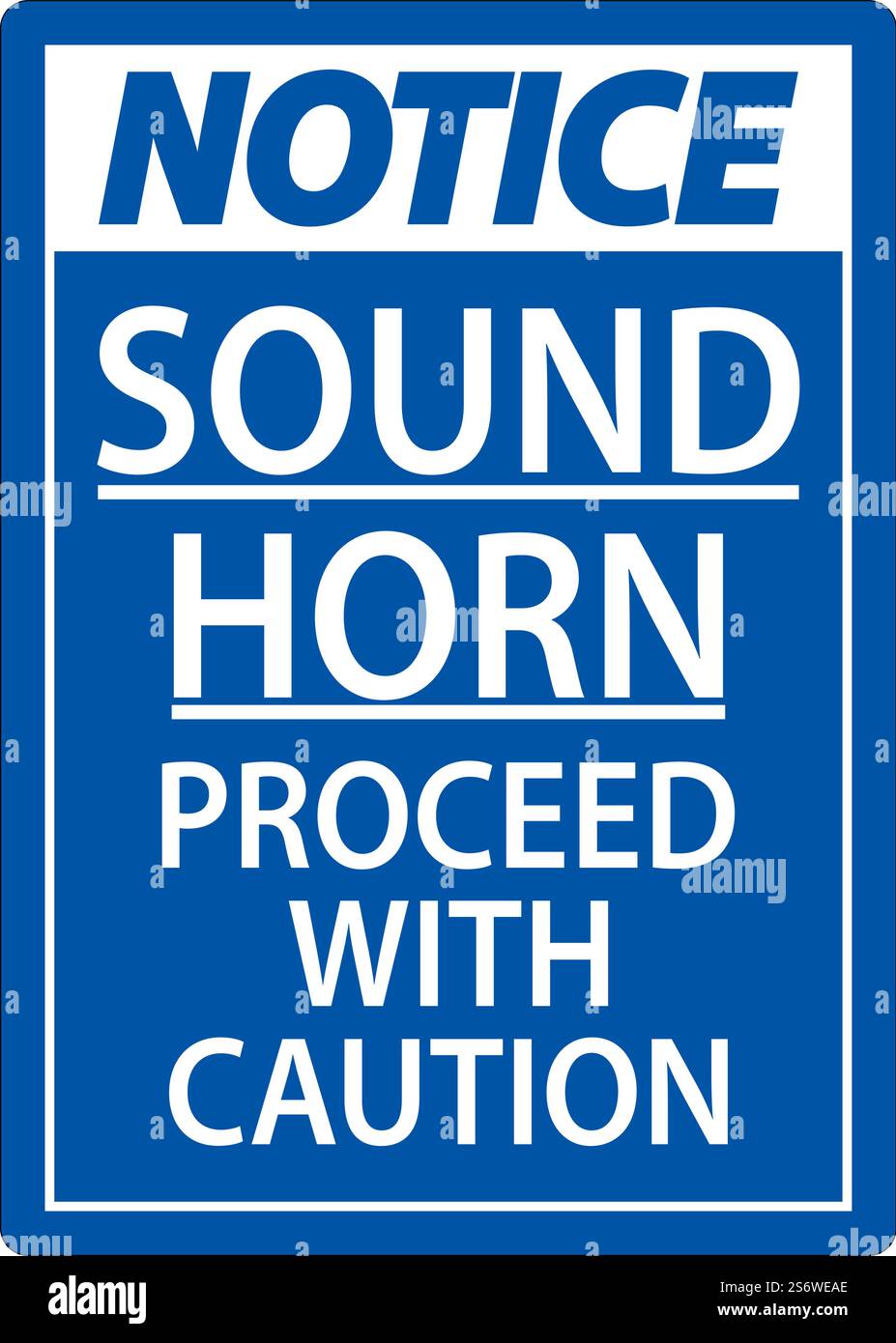 Sound Horn Proceed With Notice Sign On White Background Stock Vector ...