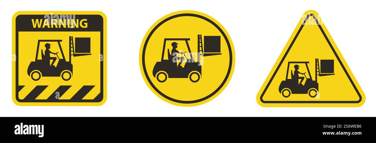 Forklift truck sign,Hazard warning forklift Stock Vector Image & Art ...