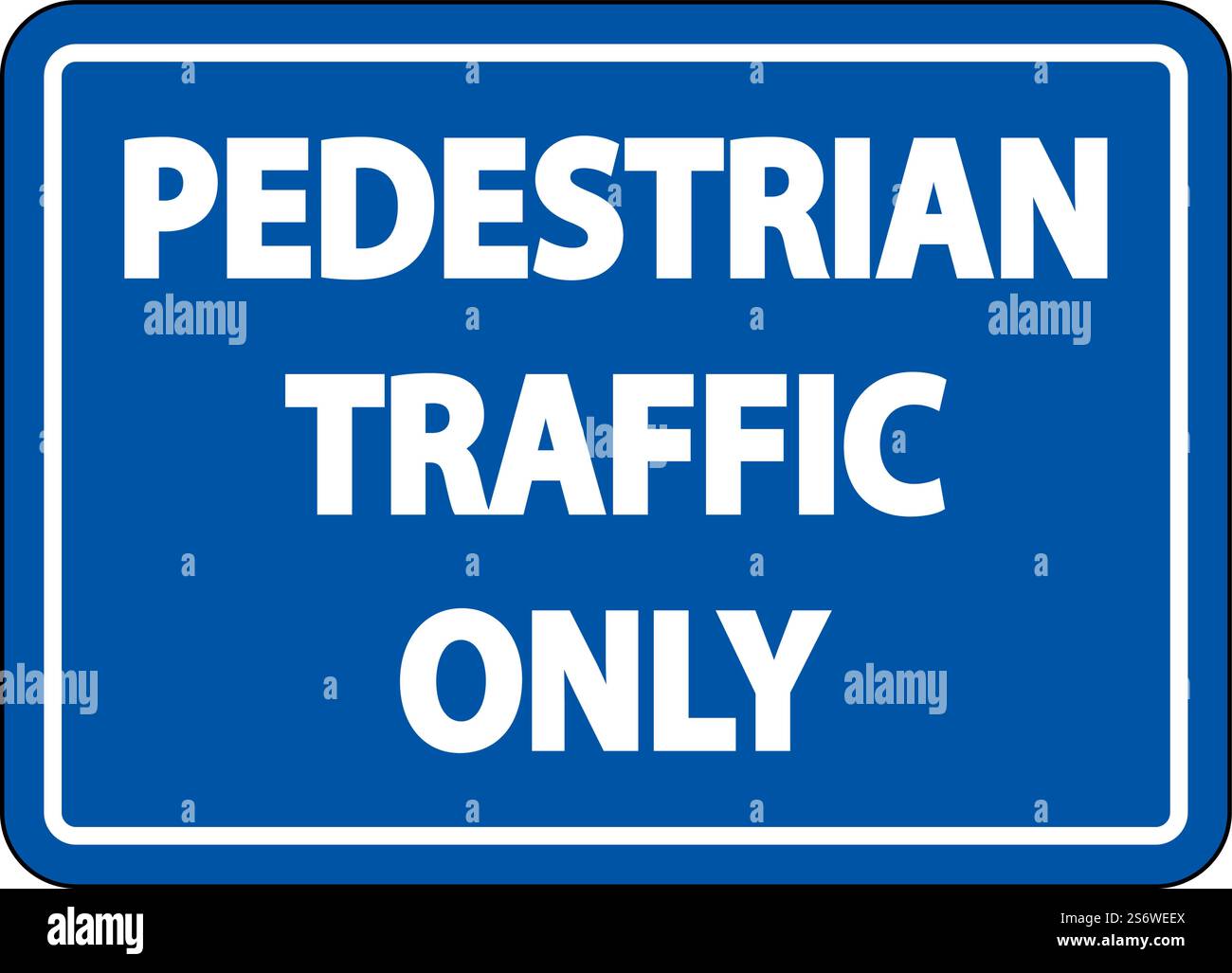 Notice Pedestrian Traffic Only Sign On White Background Stock Vector ...
