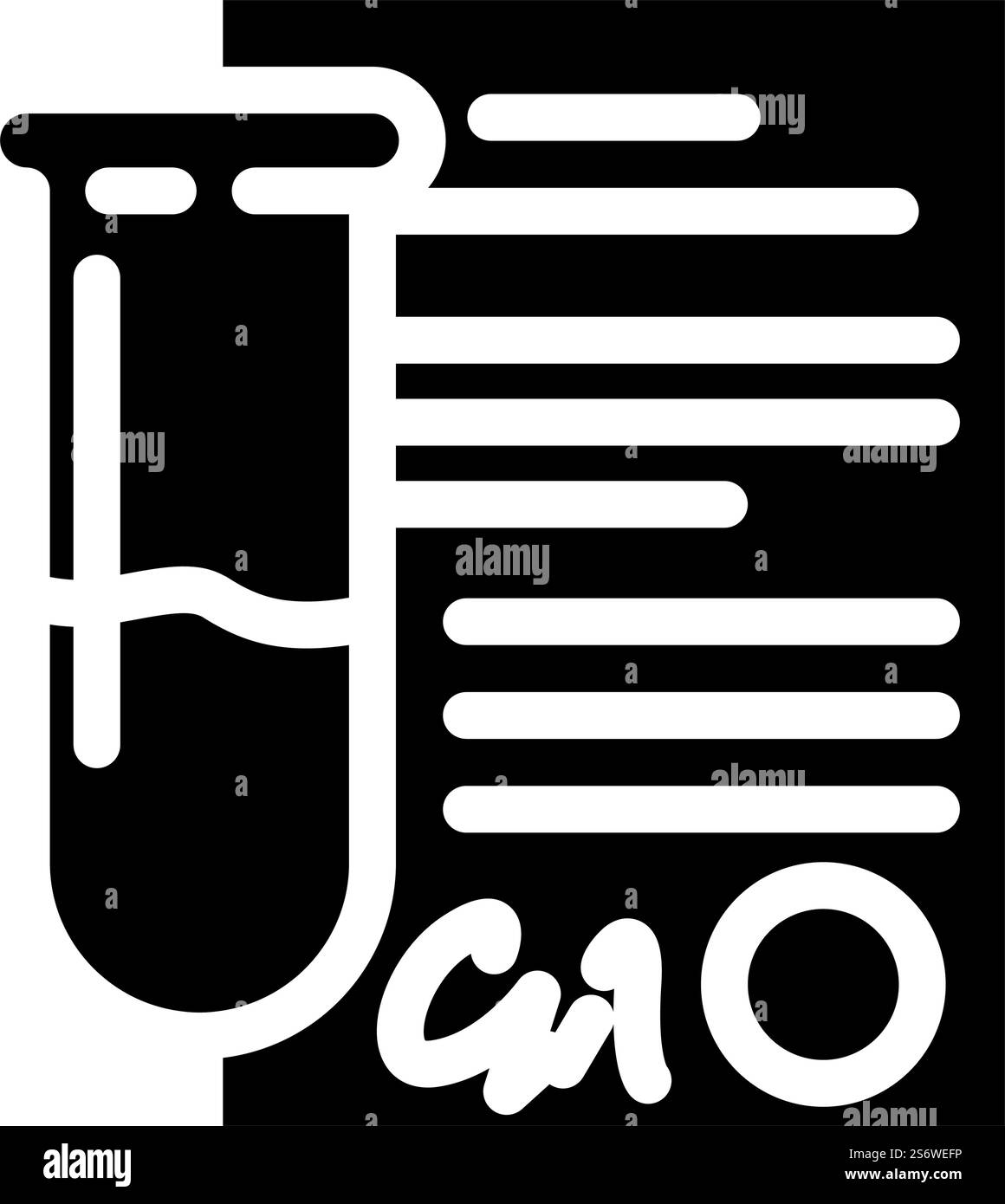 test tube with certificate glyph icon vector. test tube with ...