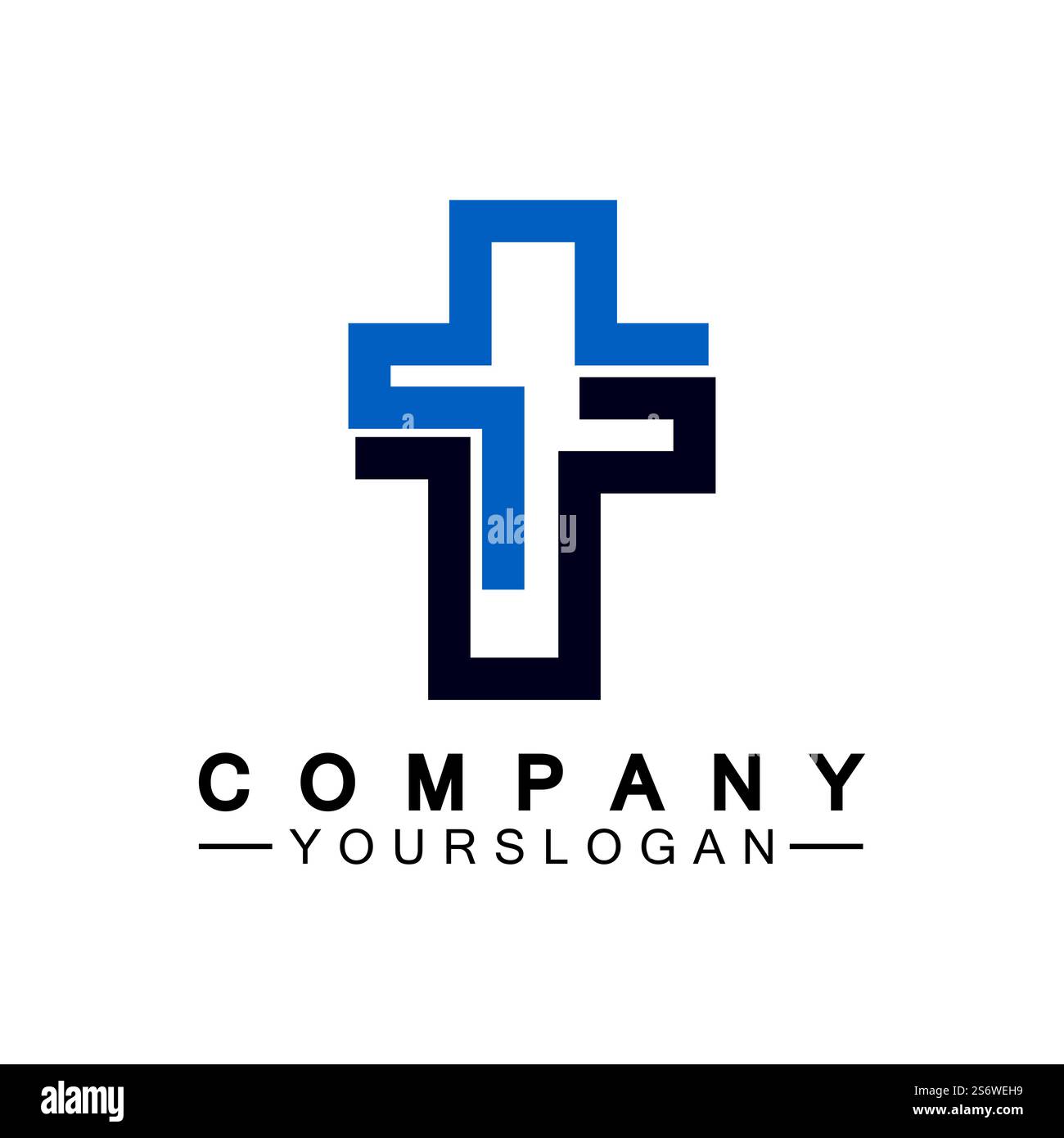 Church logo.Illustration of modern, clean church cross sign for a ...