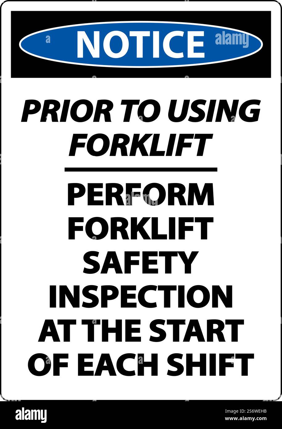 Notice Perform Safety Inspection Sign On White Background Stock Vector ...