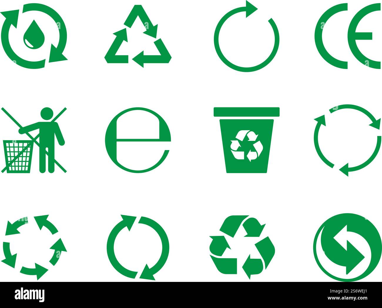 Recycle icon. Stylized round arrow symbols clean nature save ecology ...