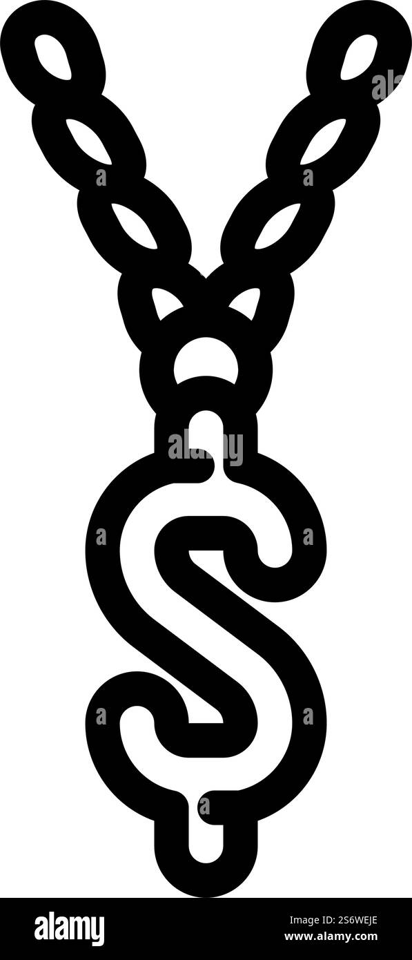 chain with dollar line icon vector. chain with dollar sign. isolated ...