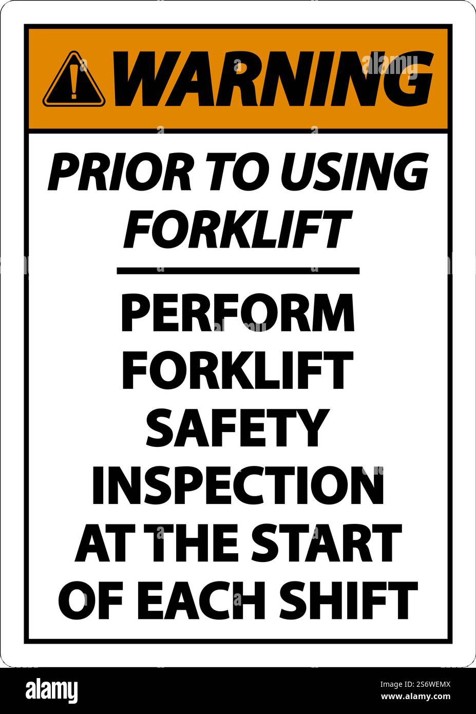 Warning Perform Safety Inspection Sign On White Background Stock Vector ...
