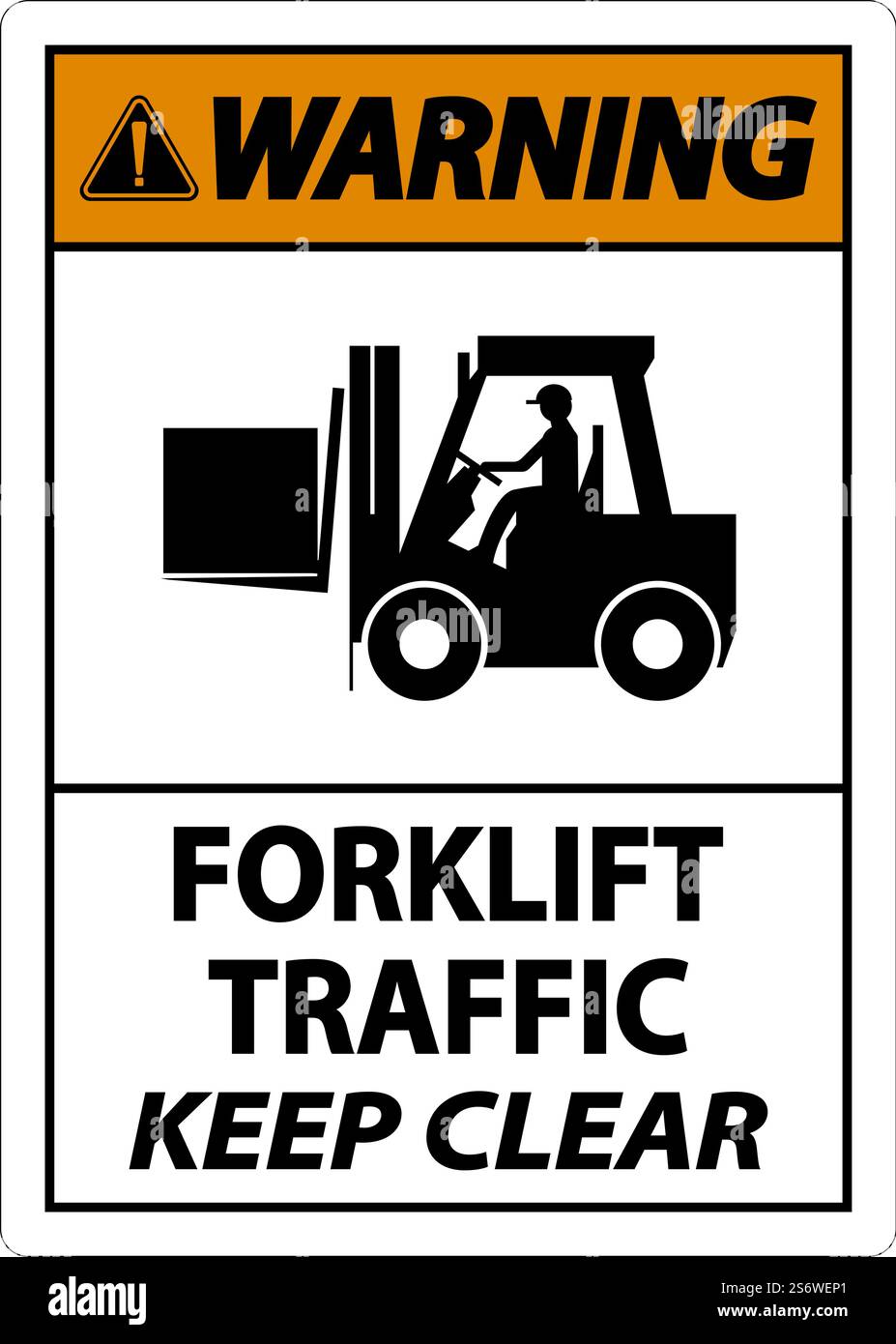 Warning Forklift Traffic Keep Clear Sign On White Background Stock ...