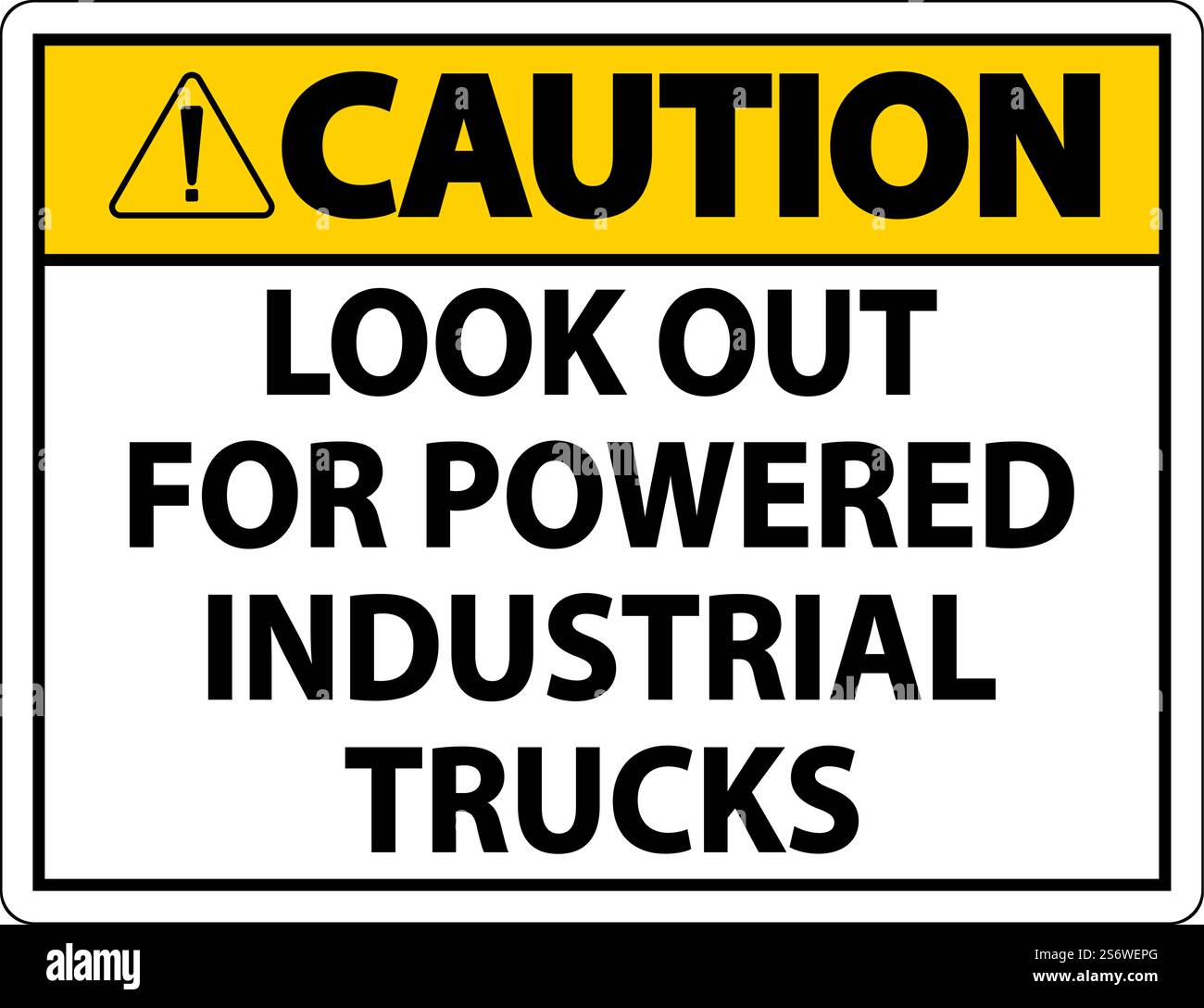 Caution Look Out For Trucks Sign On White Background Stock Vector Image ...