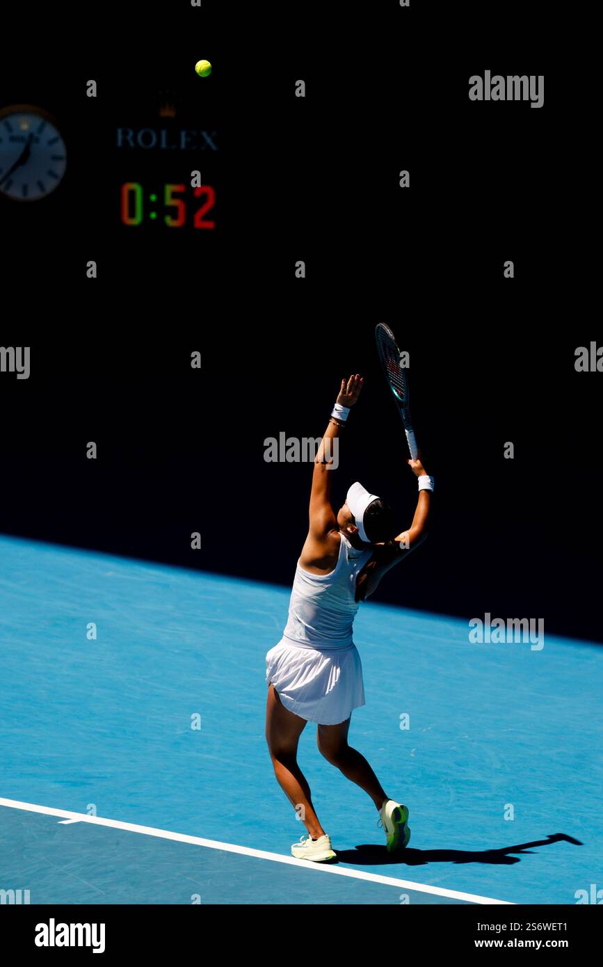 January 18, 2025: MELBOURNE, AUSTRALIA - JANUARY 18: Emma Raducanu of ...