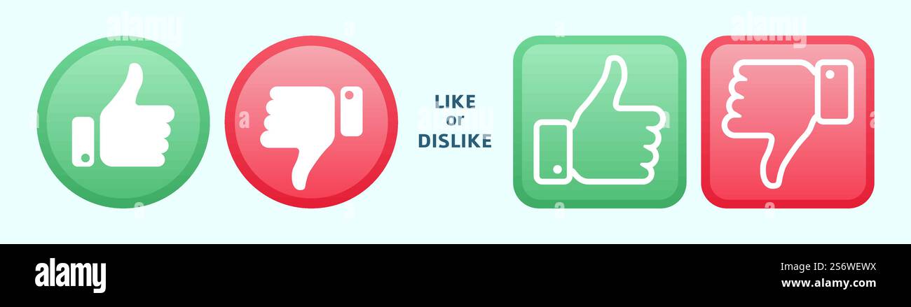 Like dislike logo icons. Thumbs up and down, social media approval ...
