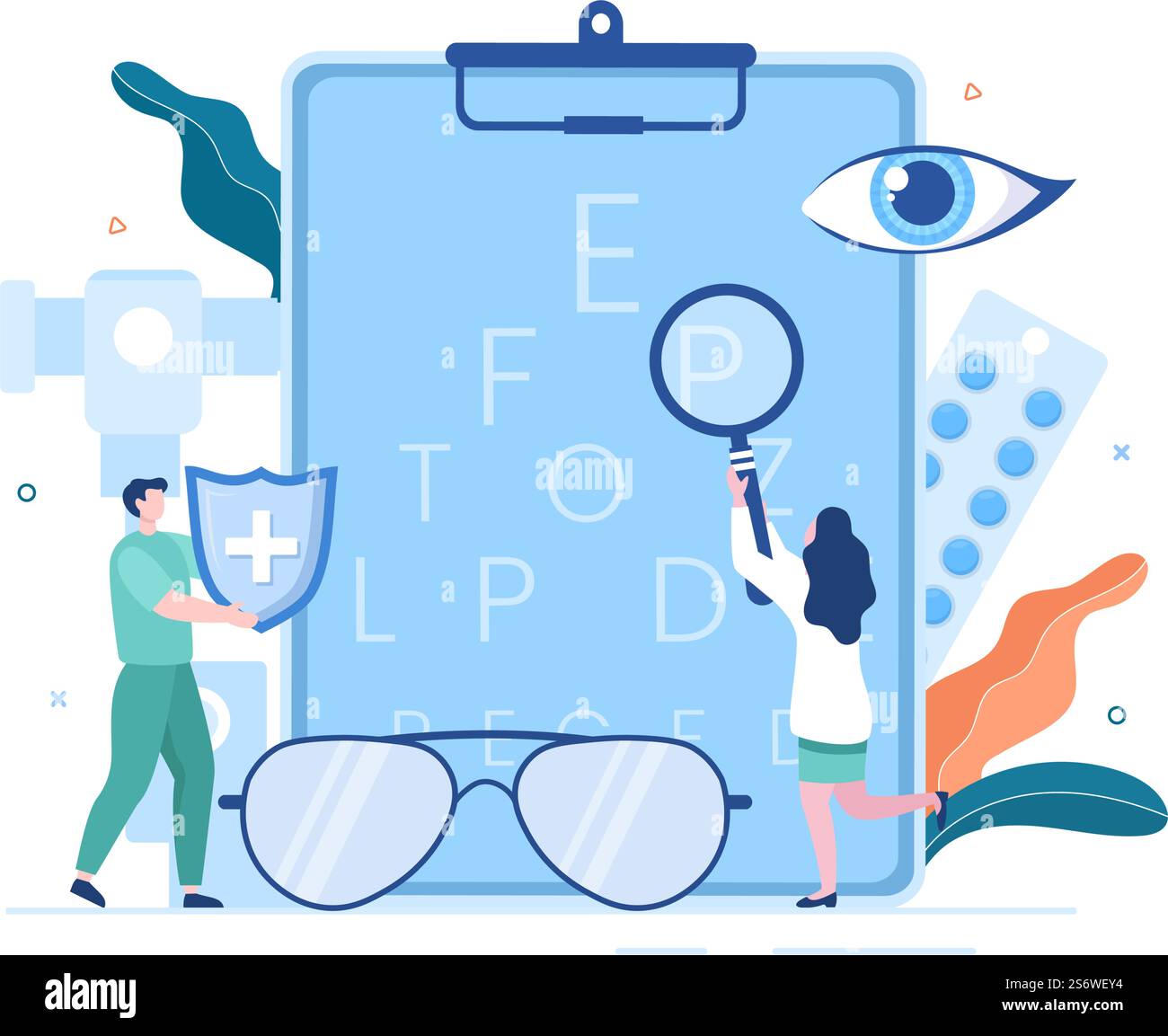 Ophthalmology of Checks Patient Sight, Optical Eyes Test, Spectacles ...