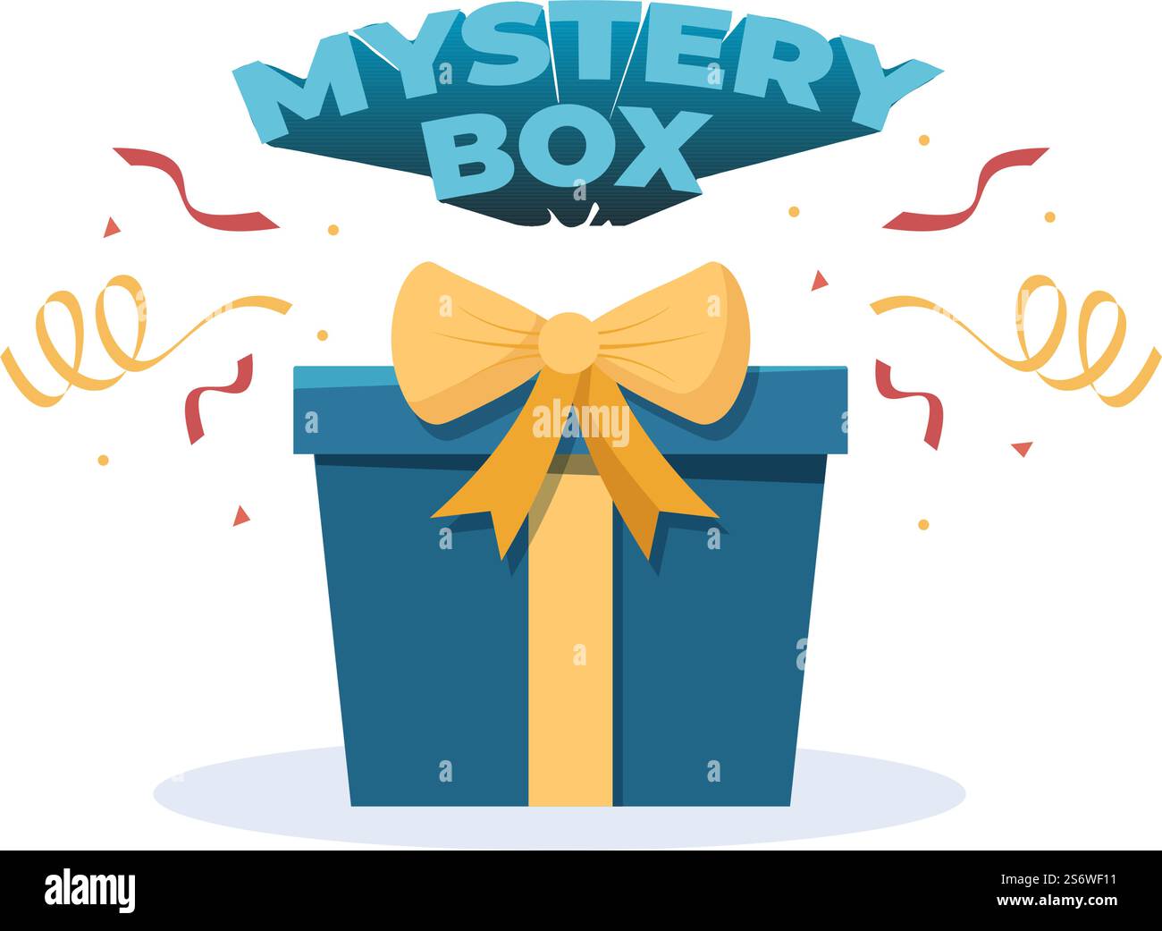 Mystery Gift Box with Cardboard Box Open Inside with a Question Mark ...