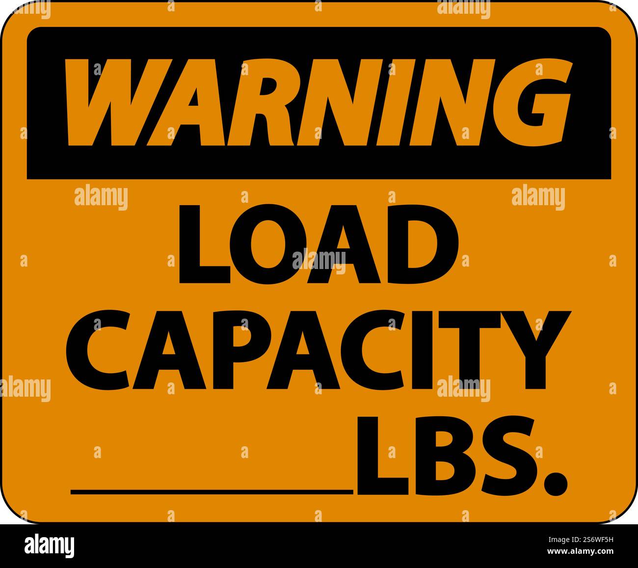 Warning Load Capacity Label Sign On White Background Stock Vector Image ...