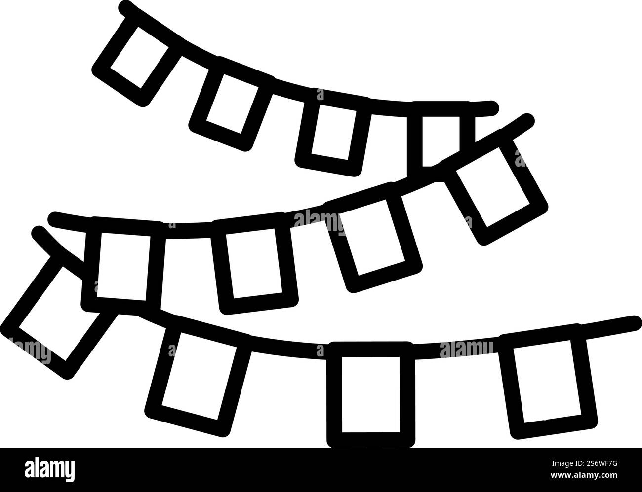 Party Garland Icon. Bold outline design with editable stroke width ...