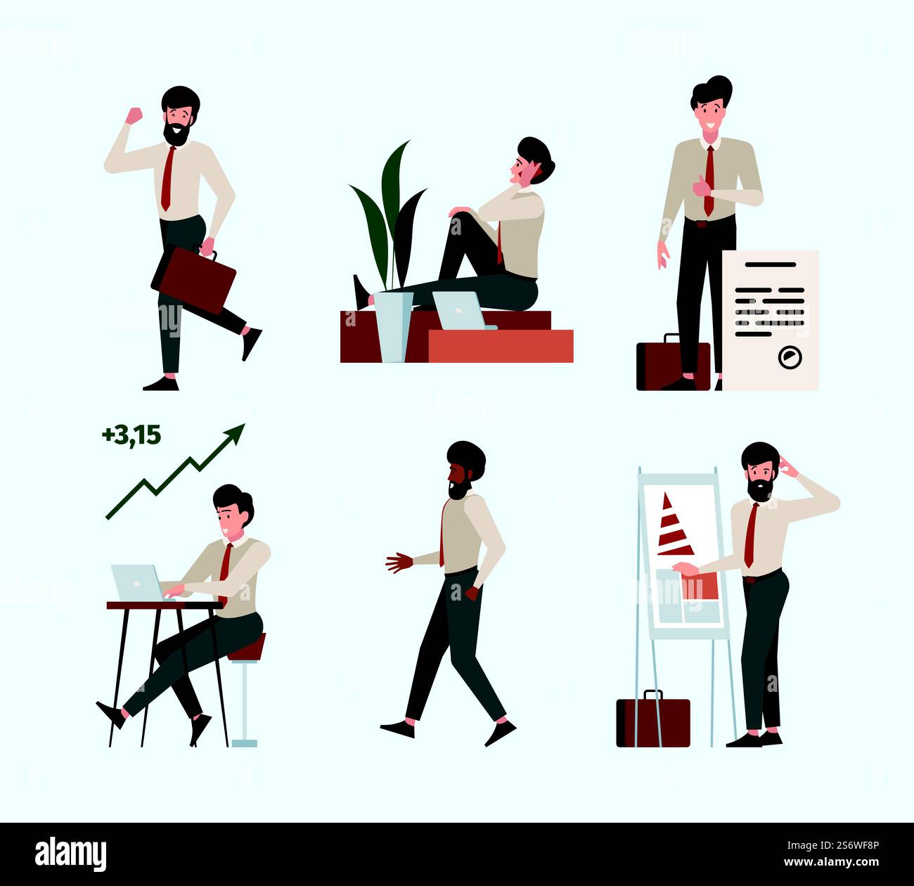 Business characters. Corporate scenes with business people and managers ...