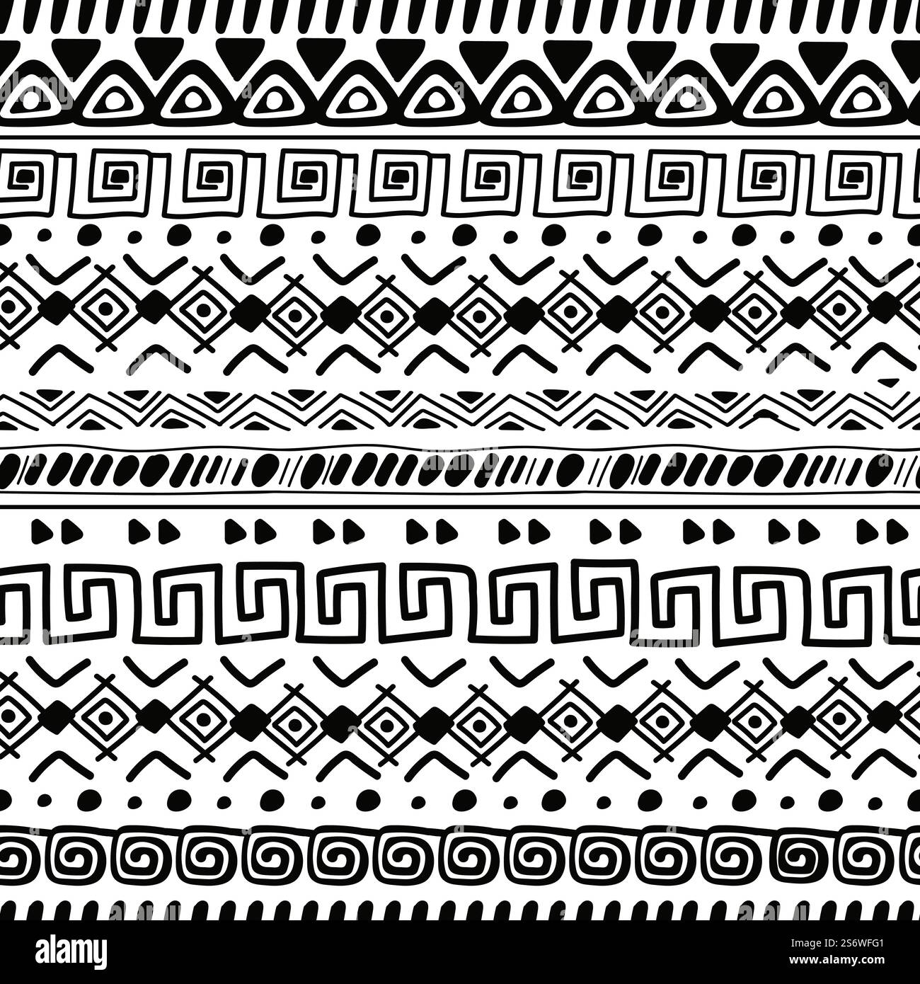 African decorative pattern. Tribal ornament, tiki ethnic design. Native ...
