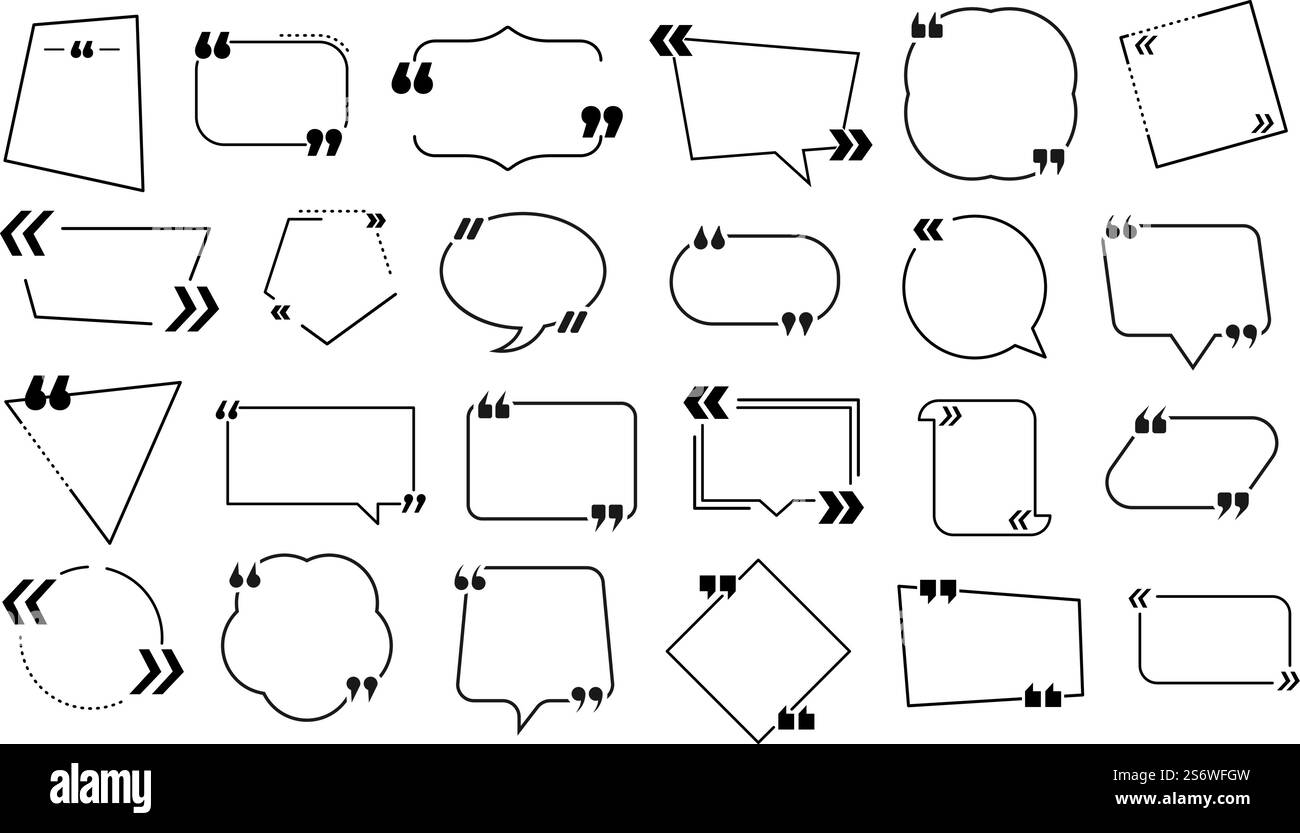 Quote text frames. Information bubbles, quotes note message or texting ...