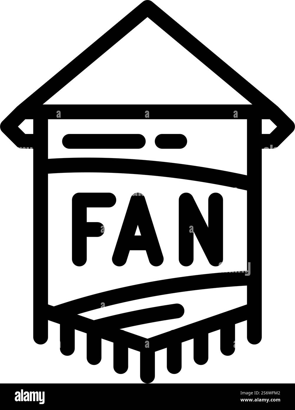 pennant fan line icon vector. pennant fan sign. isolated contour symbol ...