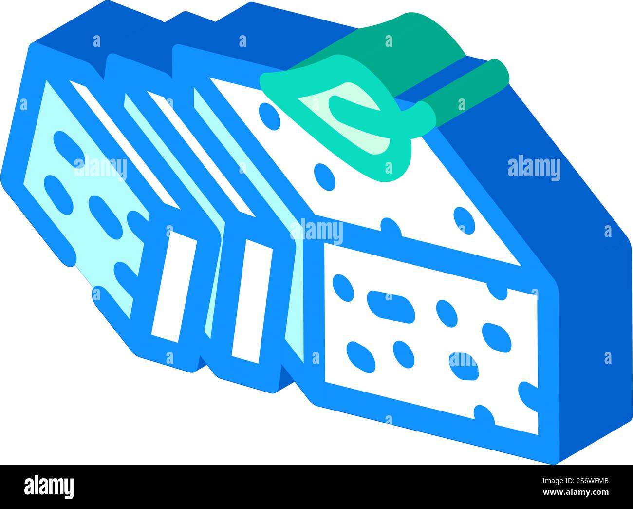 feta cheese isometric icon vector. feta cheese sign. isolated symbol ...