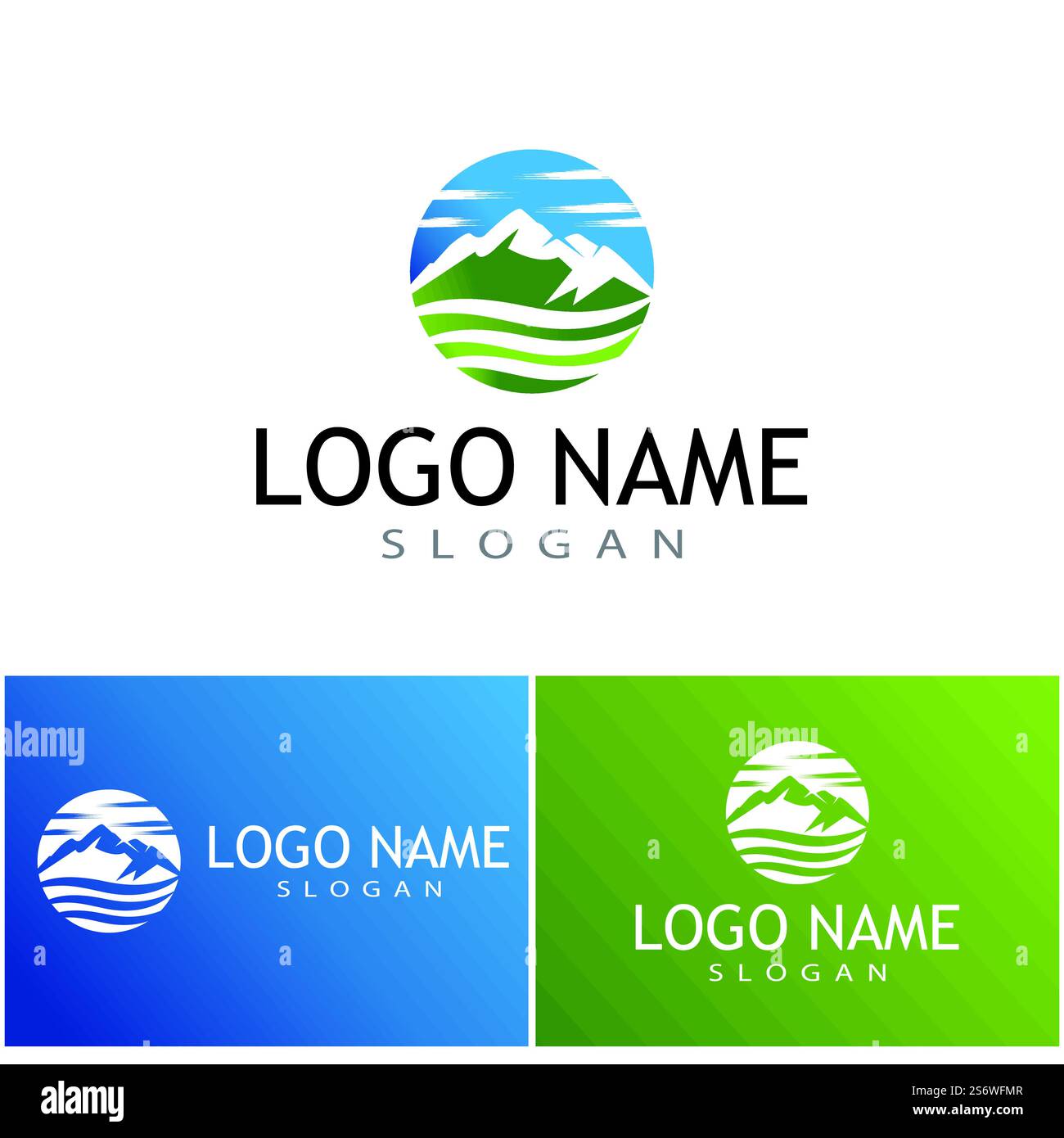 Simple Modern Mountain Landscape Logo Design Vector, Rocky Ice Top ...