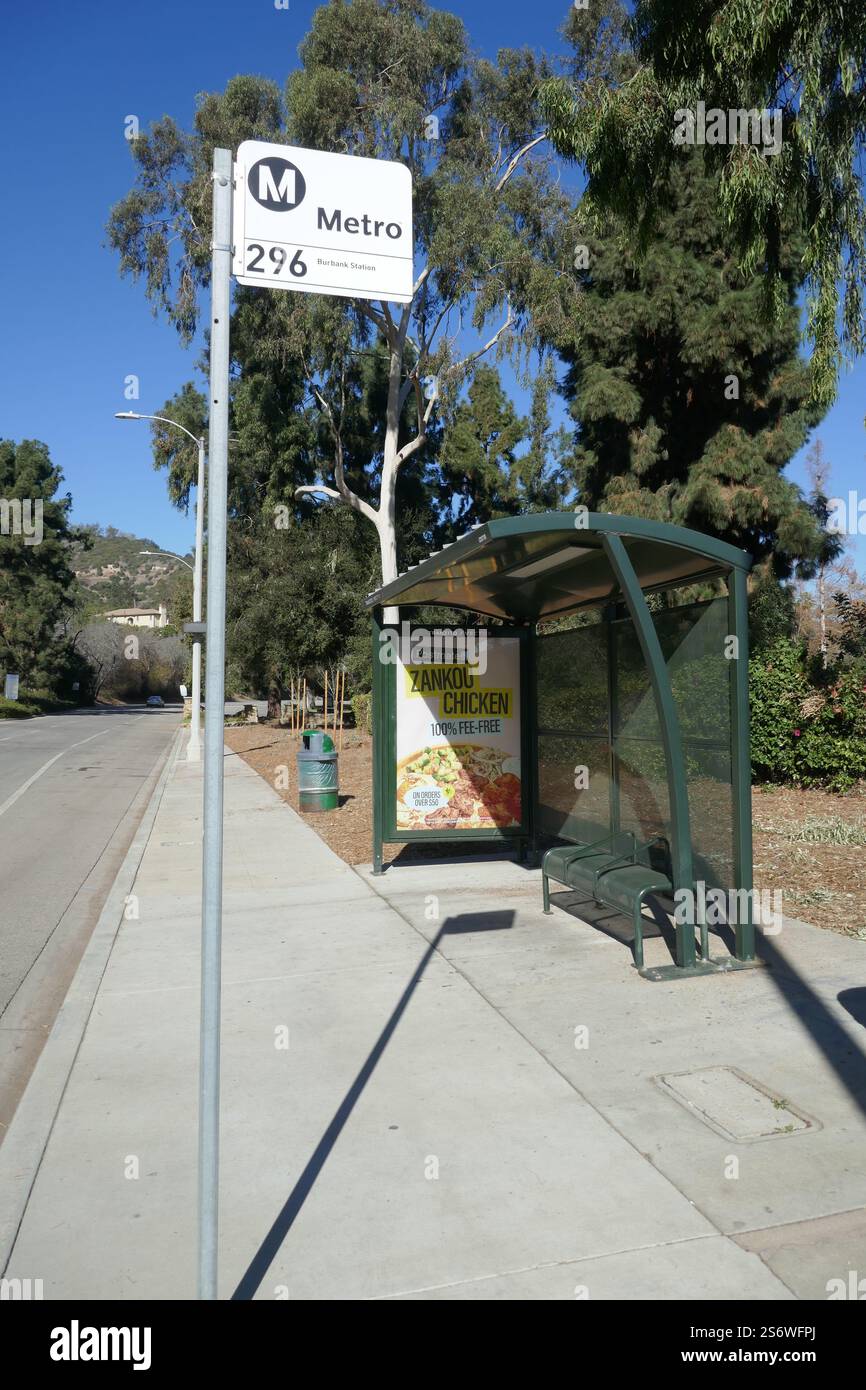 Los Angeles, California, USA 16th January 2025 Metro Bus 296 Sign in ...