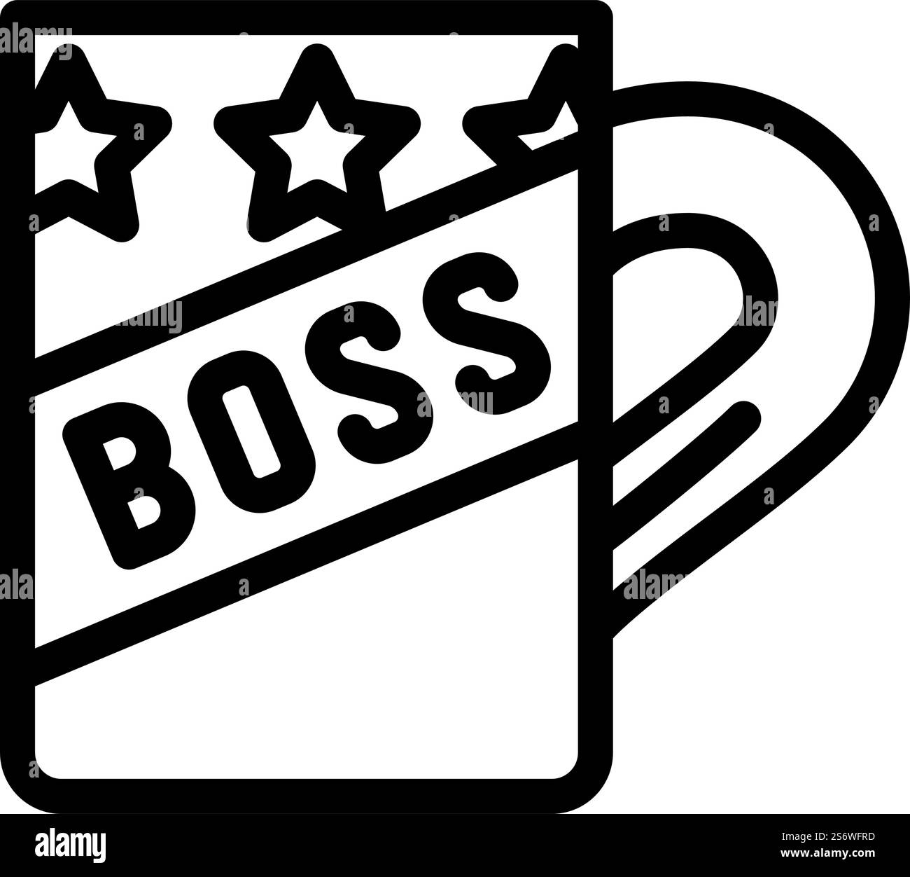 mug boss line icon vector. mug boss sign. isolated contour symbol black ...