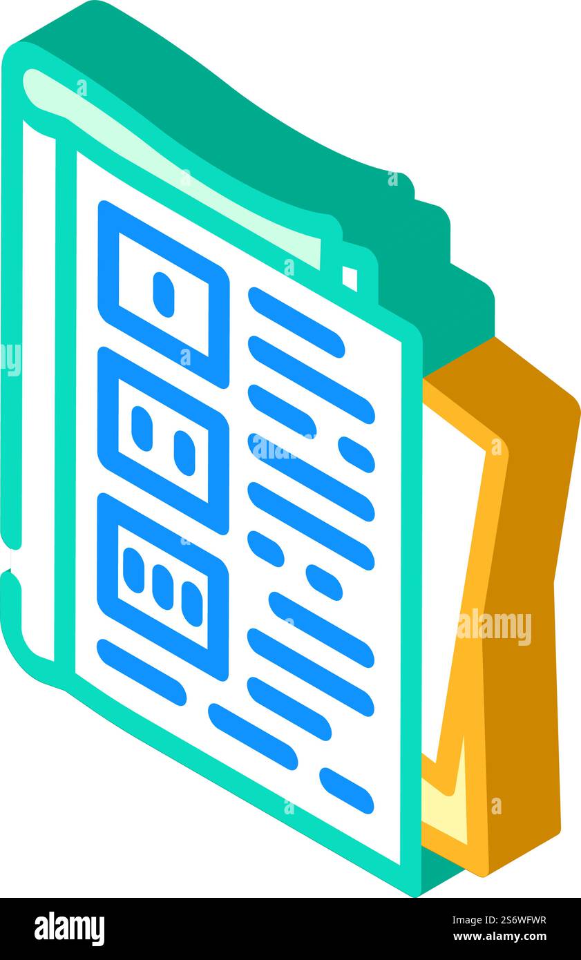 tutorial book isometric icon vector. tutorial book sign. isolated ...