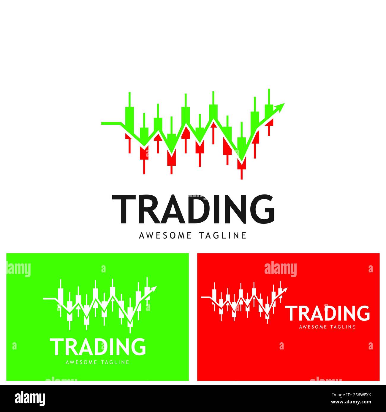 Vector logo with candlestick trading chart analyzing in forex Stock ...