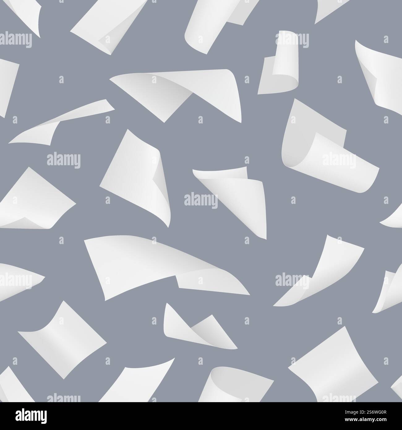 Pattern falling sheets. Empty papers wind symbols blank stack foil ...