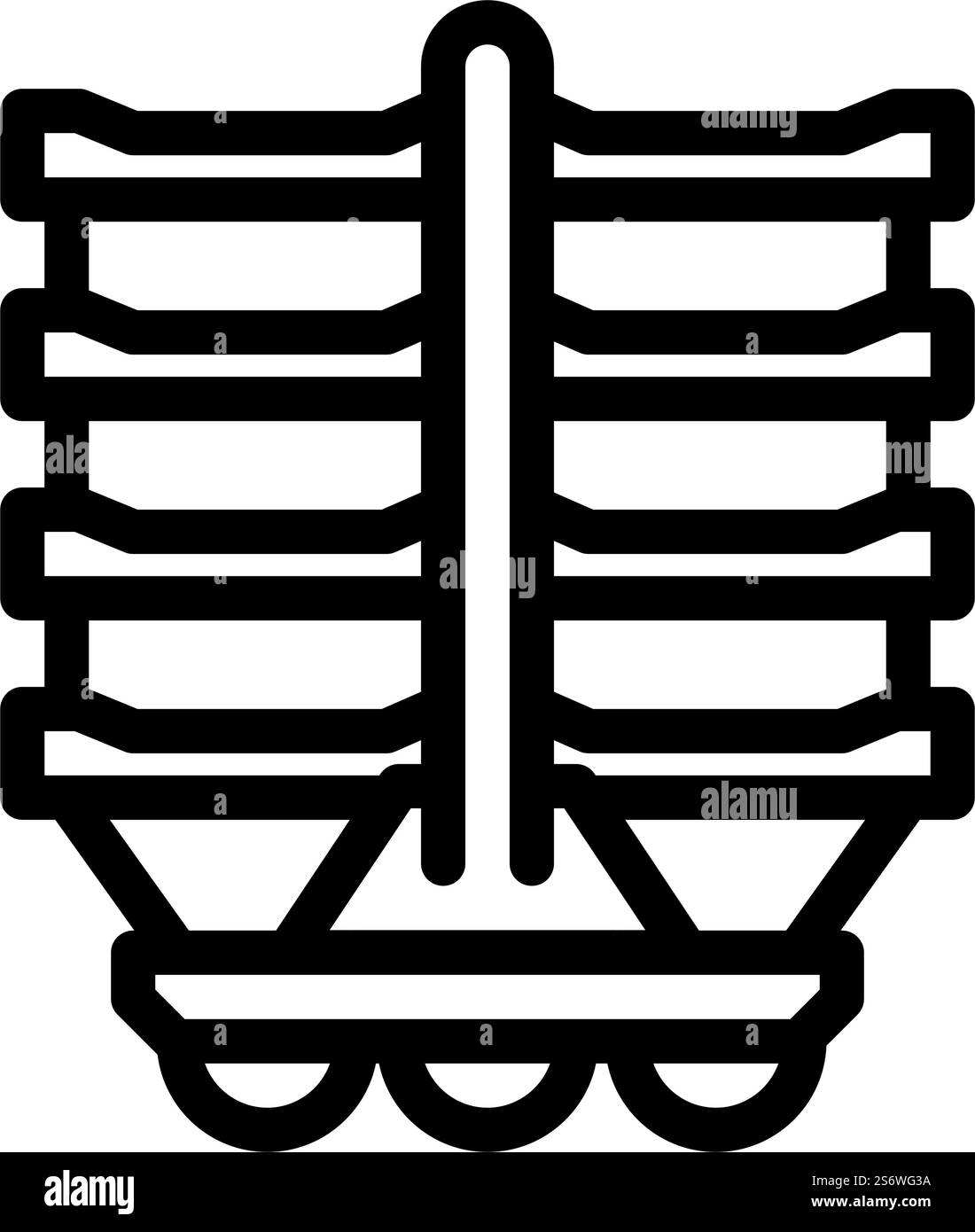 roasting sausage frame line icon vector. roasting sausage frame sign ...